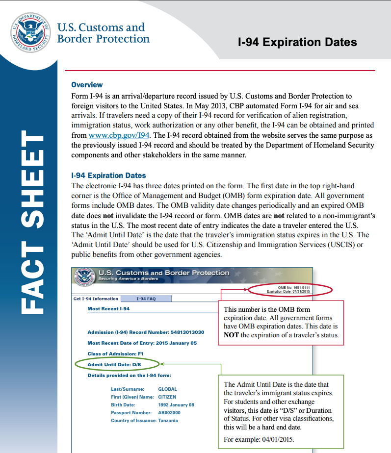 What Does Admit Until Date D S duration Of Status Mean On My I 94 